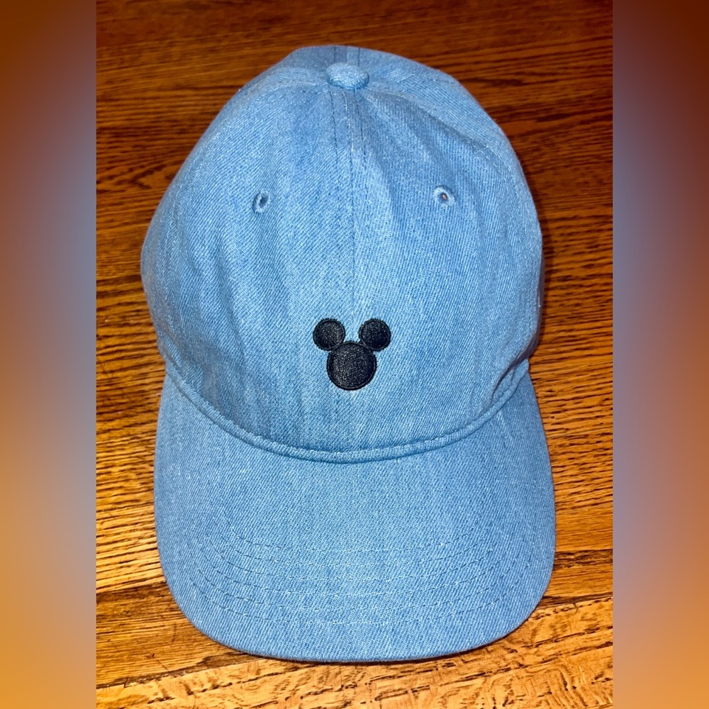 Mickey Mouse Emblem + Signature Denim Hat Nwot - Gem